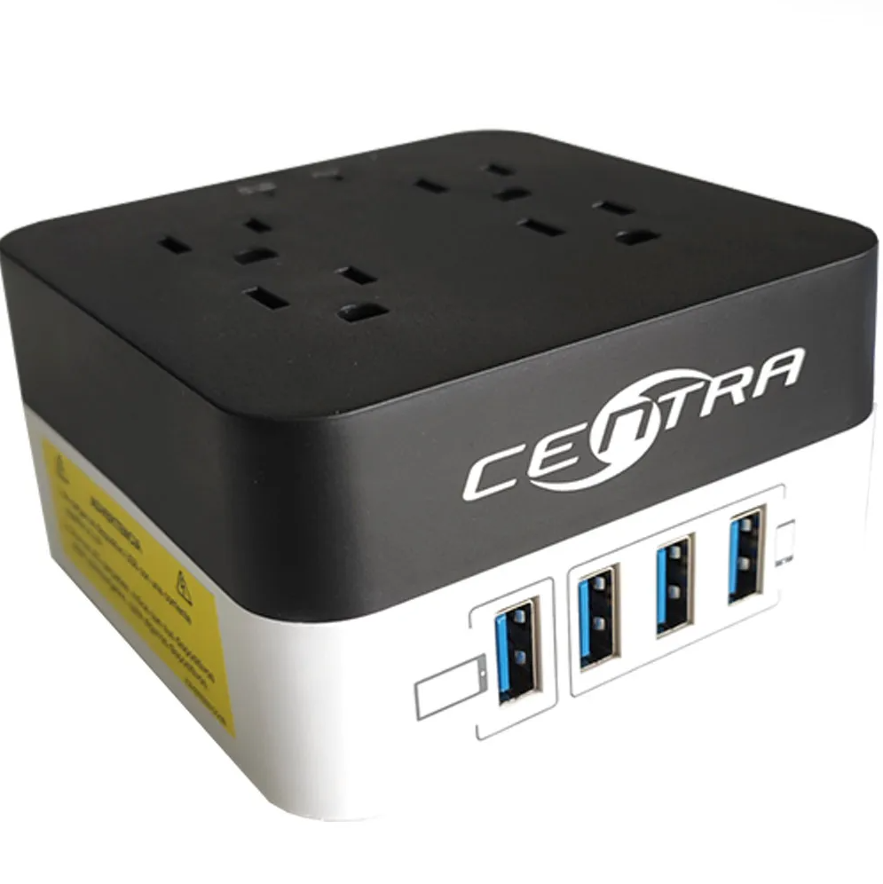 Protector de voltaje 175j 4 tomas 4 puertos usb carga rápida - Kayfa Store